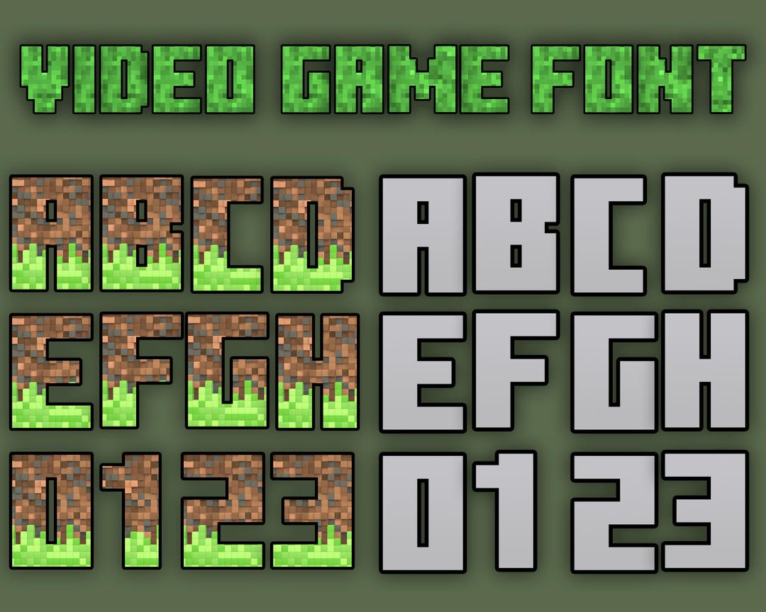 Pixel Video Game Alphabet Font PNG: Birthday Numbers (digital Download ...