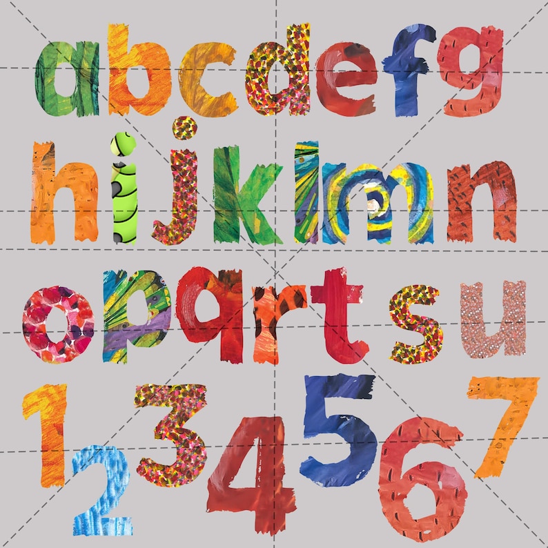 Very Hungry Caterpillar Alphabet & Numbers PNG (digital File) - Etsy