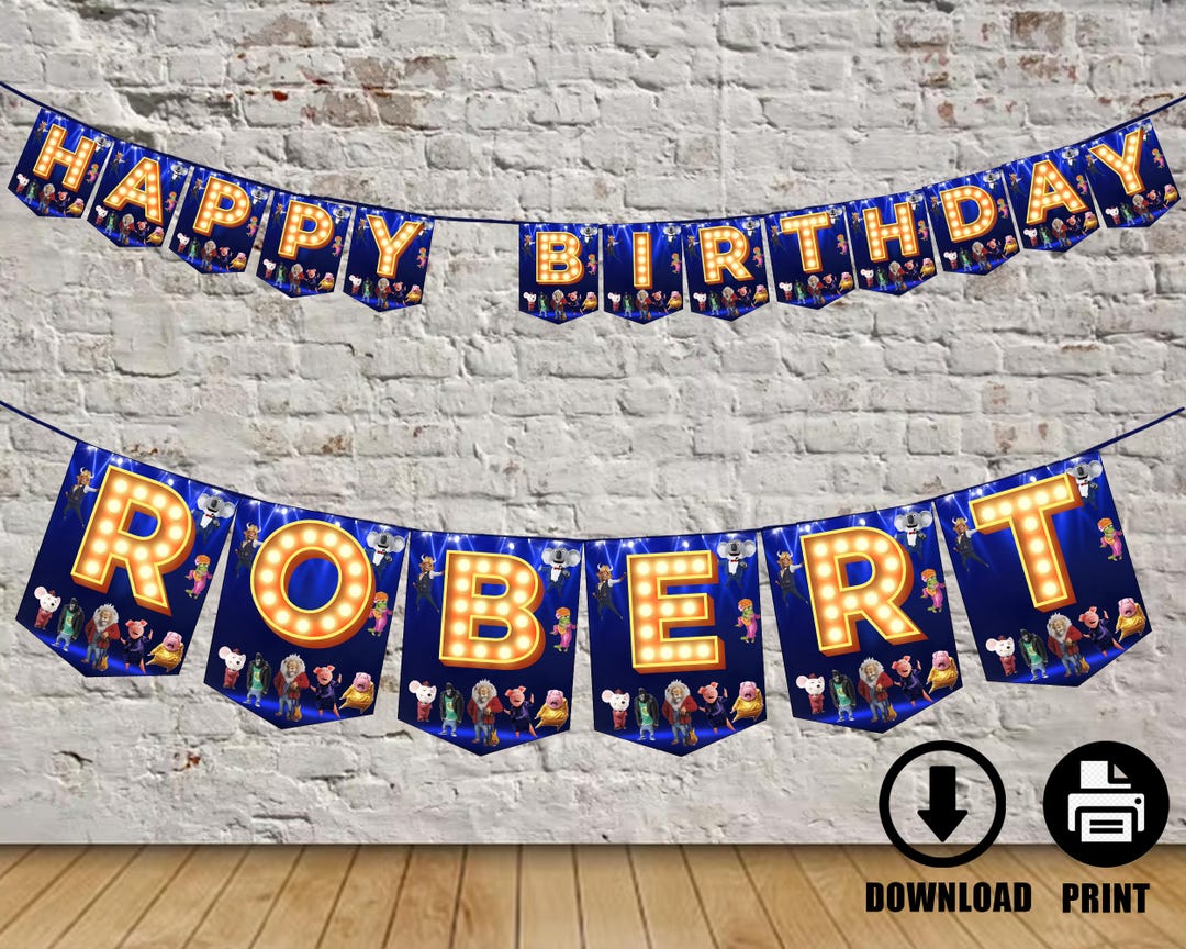 Sing 2 Birthday Banner: Flama Alphabet & Numbers (digital File) - Etsy