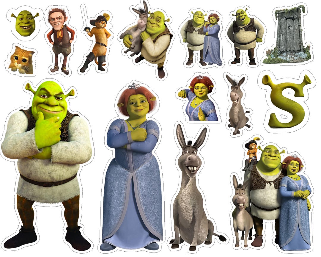 Shrek PNG Bundle: Font, Alphabet & Numbers (digital Download, Personal ...