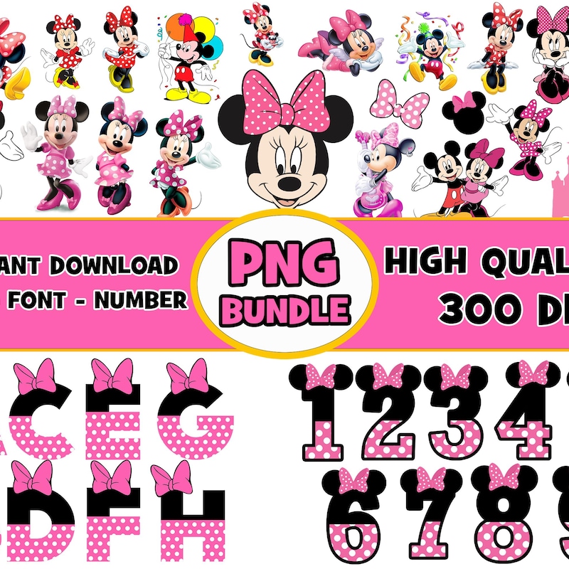 Minnie Mouse and Number 1 - Etsy