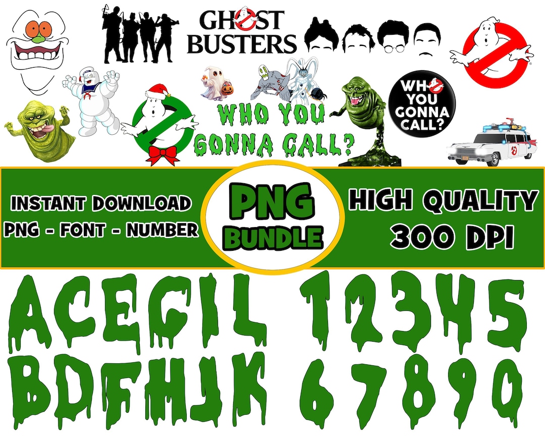 Ghostbusters PNG Bundle: Font & Cake Topper (digital File) - Etsy