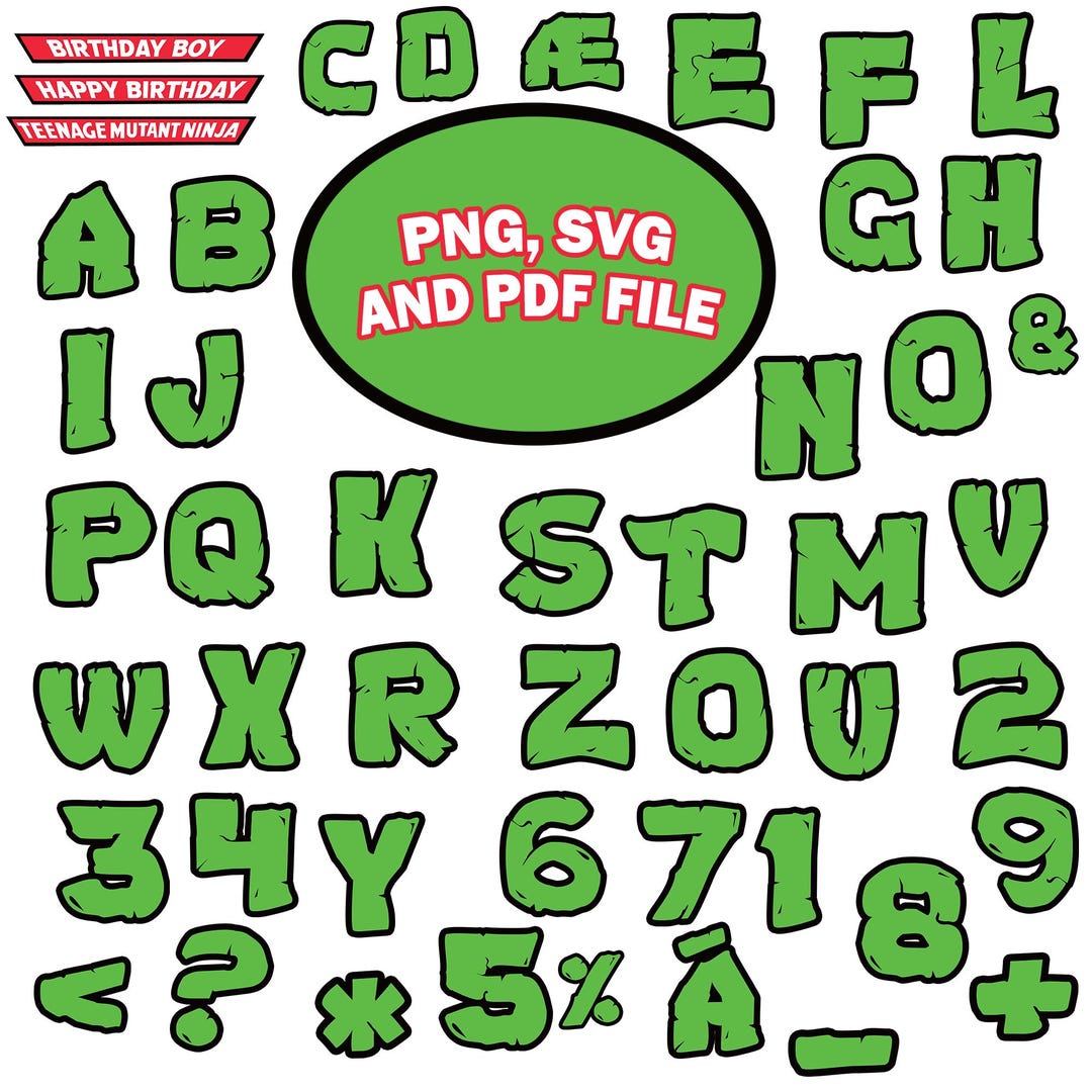 Instant Download Ninja Alphabet PNG and Clipart, Instant Download Ninja ...