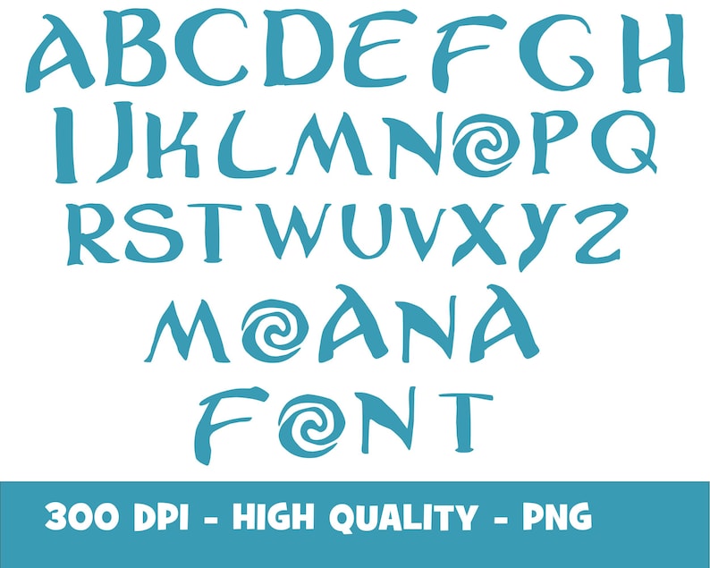 Instant Download Moana Font, Moana Name, Moana Alphabet and Number ...