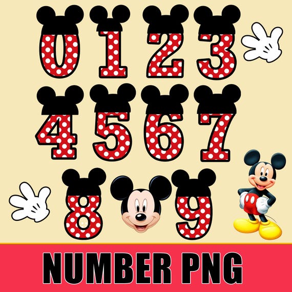 Mickey Mouse Printable Numbers