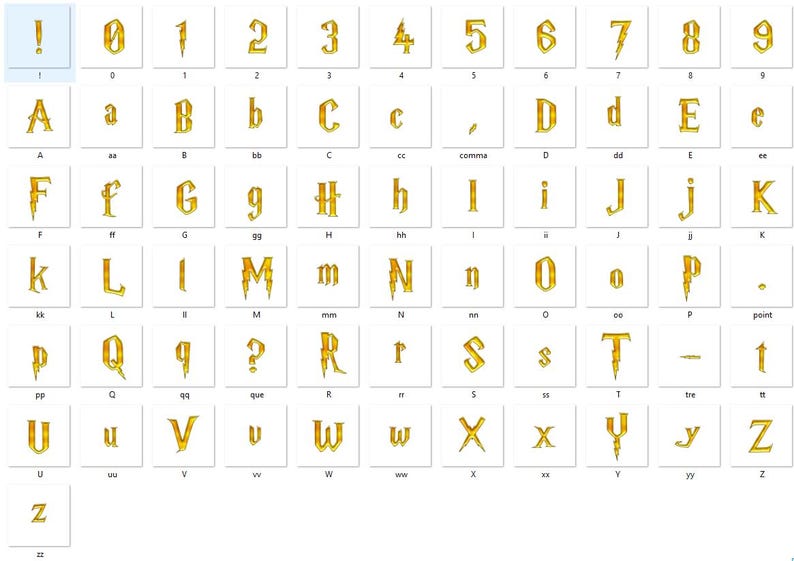 Wizard Alphabet Font PNG: Birthday Party Numbers (digital File) - Etsy