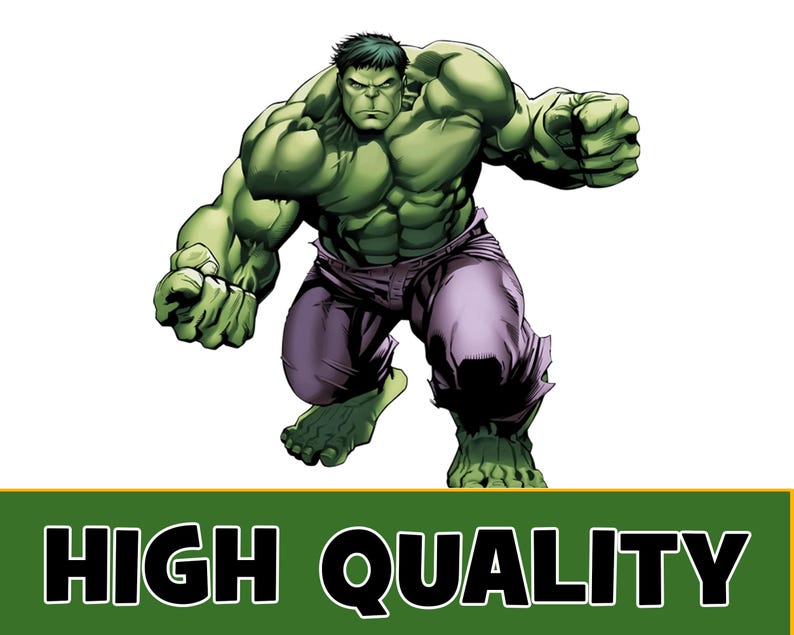 Hulk PNG Bundle: Font, Alphabet & Numbers (digital Download, Personal ...