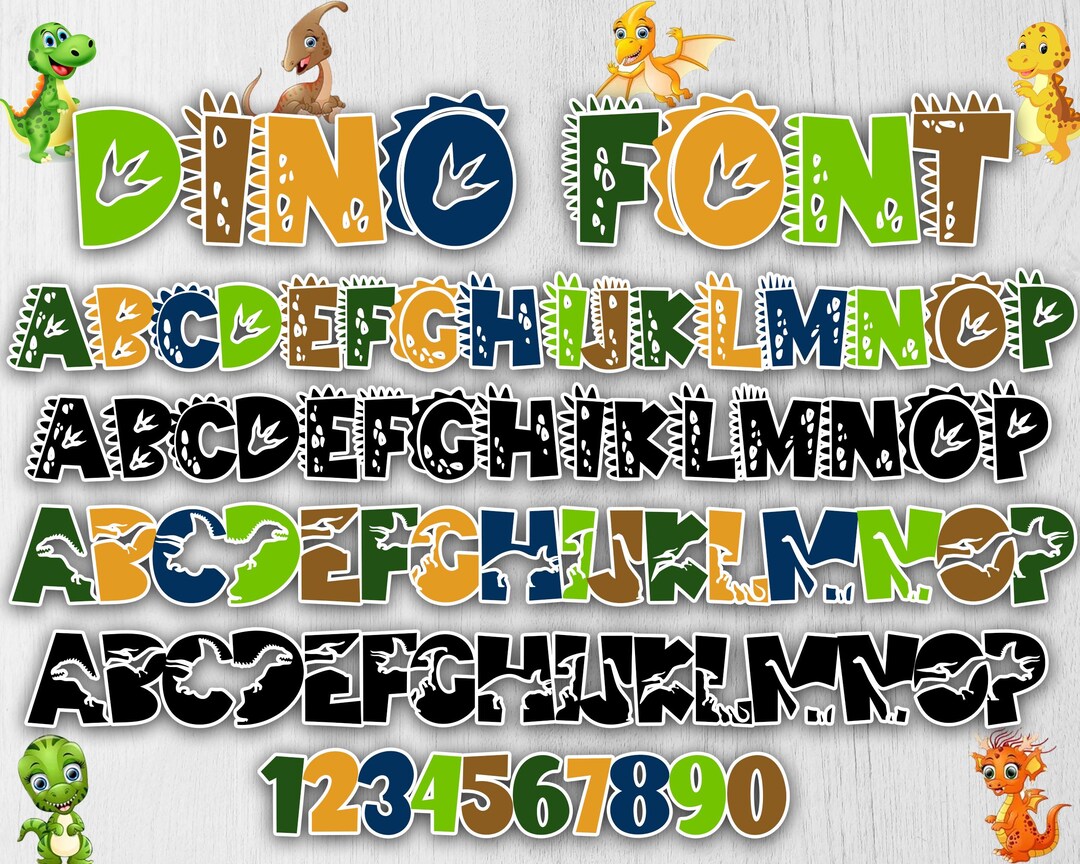 Dinosaur Alphabet Font PNG, Dinosaur Alphabet Font Birthday PNG ...