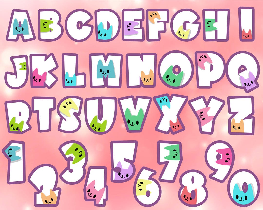 Alphabet Font PNG: Birthday Design (digital File) - Etsy