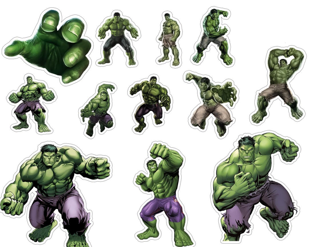 Hulk PNG Bundle: Font, Alphabet & Numbers (digital Download, Personal ...