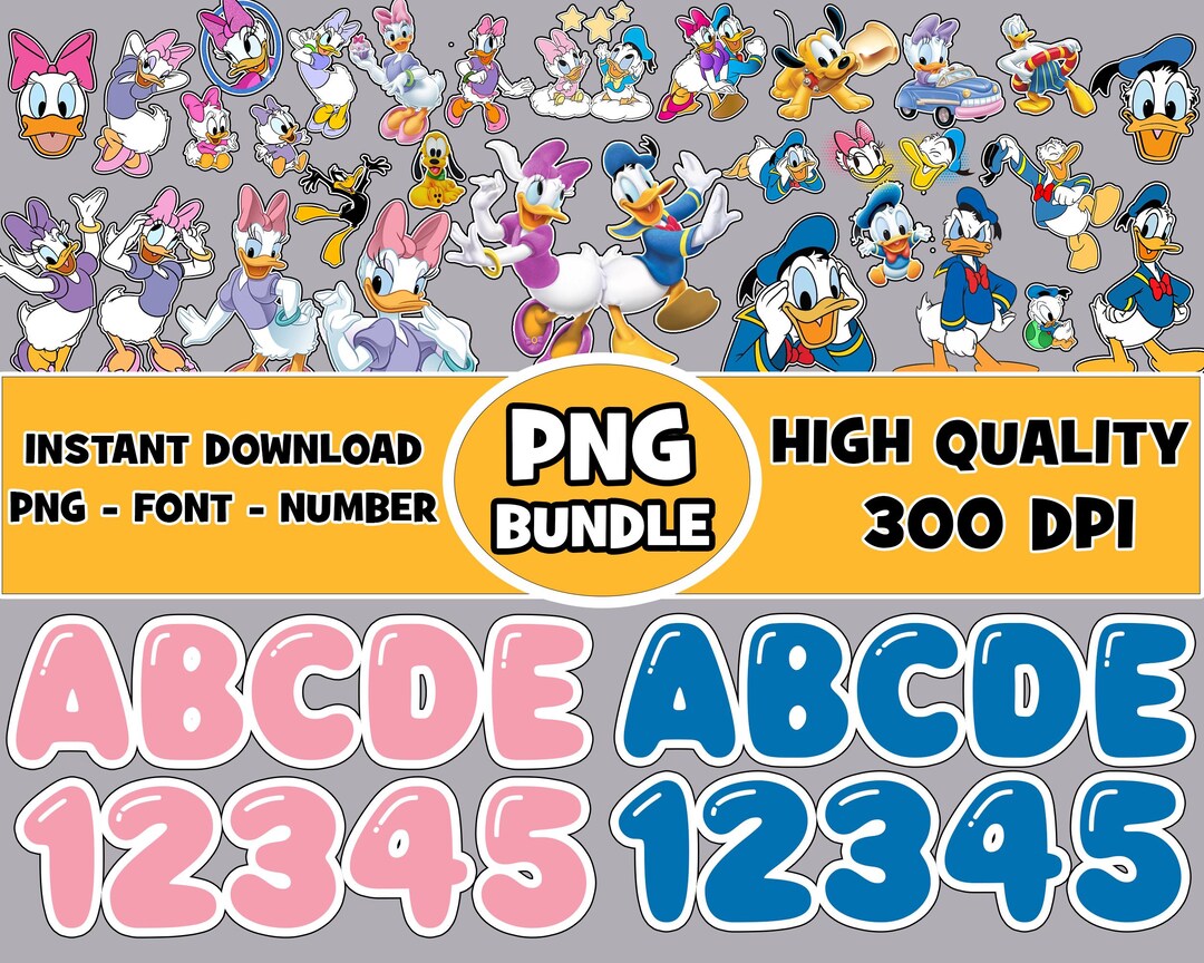 Instant Download Disney Daisy Duck and Donald Duck PNG Bundle ,daisy ...