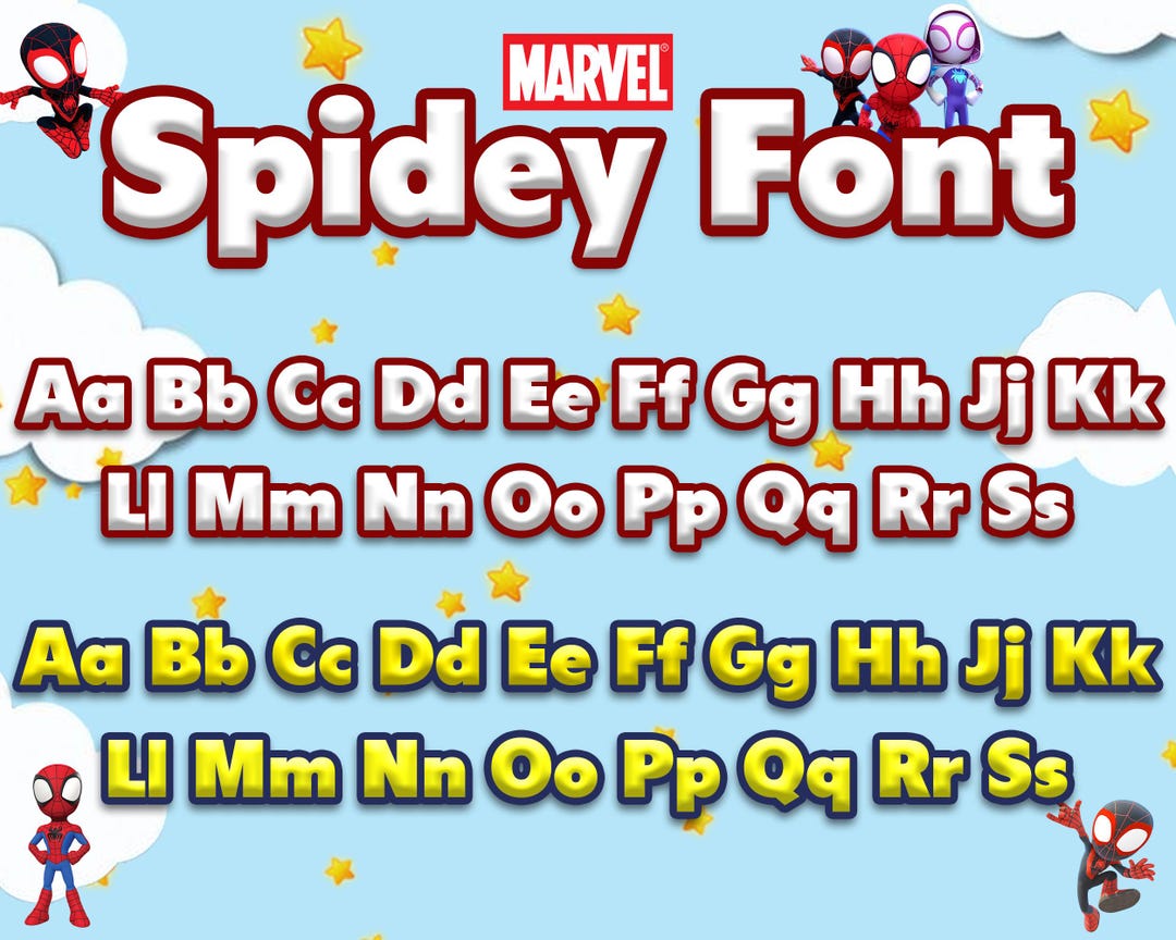 Spidey Alphabet Font PNG: Birthday Party Letters (digital File Only) - Etsy