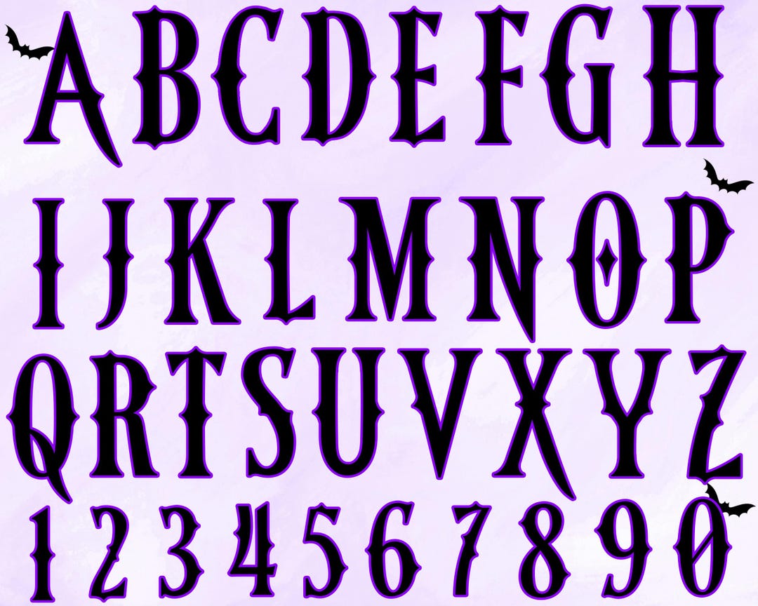 Addam's Family Alphabet PNG and PDF, Addam's Family Alphabet Birthday ...