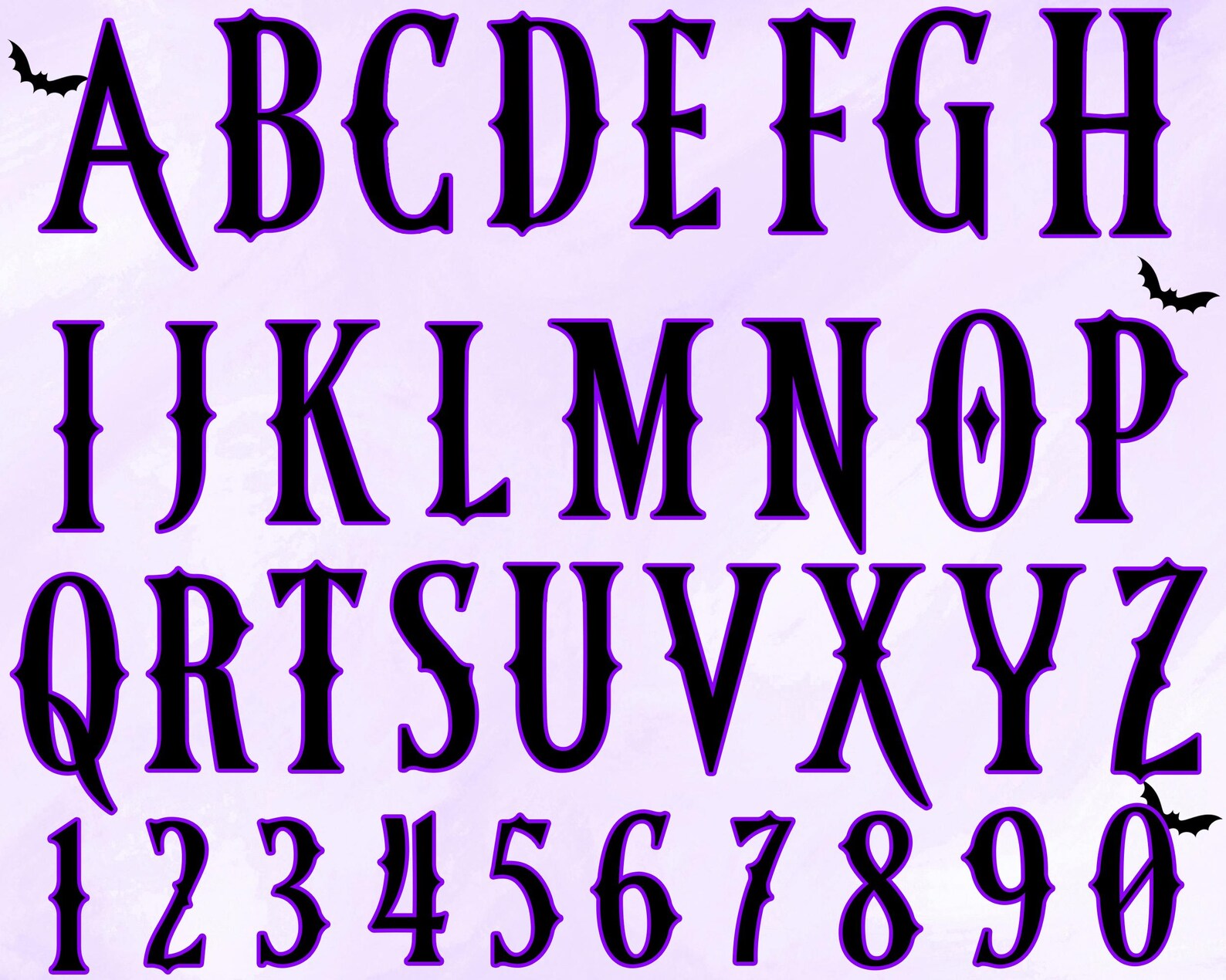 Addams Family Alphabet: PNG & PDF (digital File) - Etsy UK