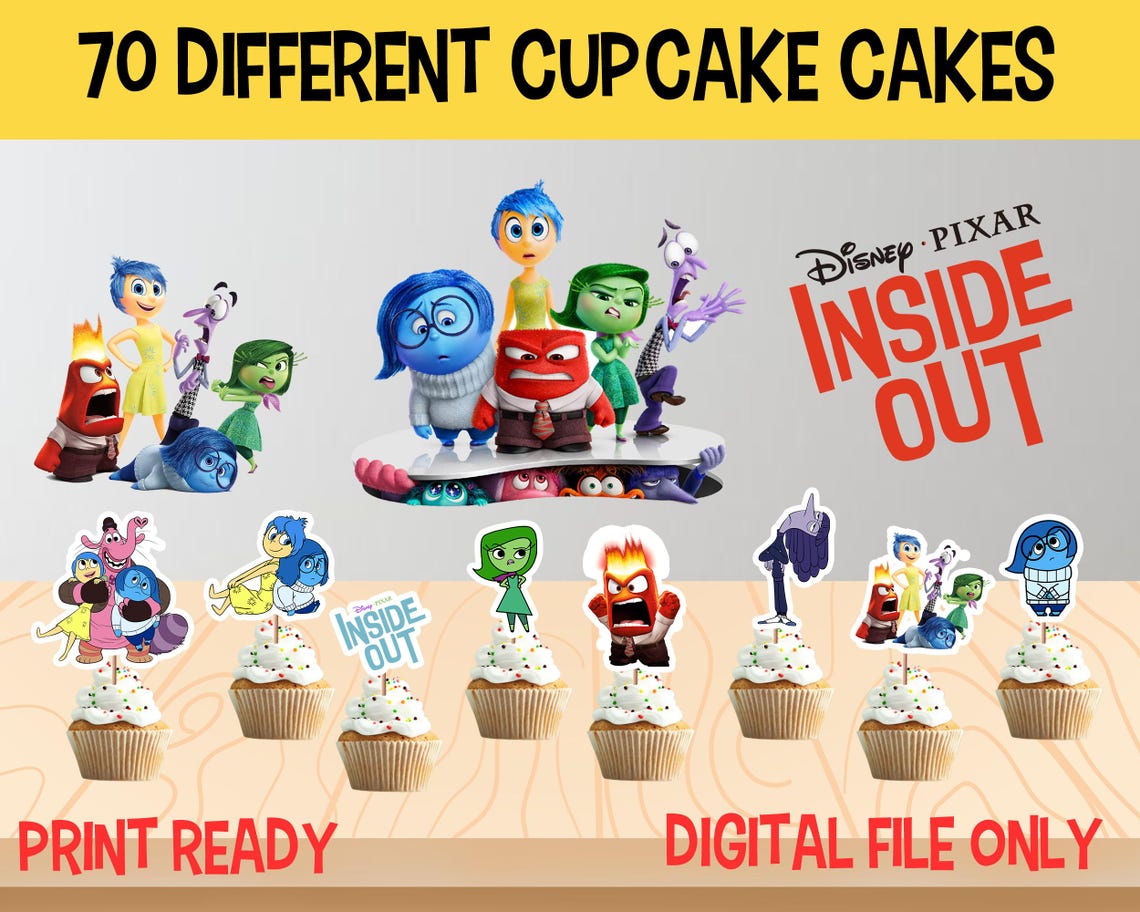 Inside Out 2 Cupcake Toppers: PNG, SVG, Clipart (digital File) - Etsy