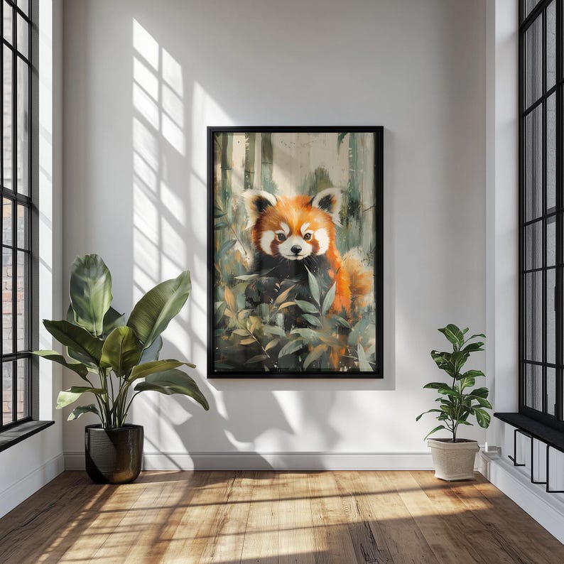 Red Panda Watercolor Painting Printable Wall Art, Red Panda Nursery ...
