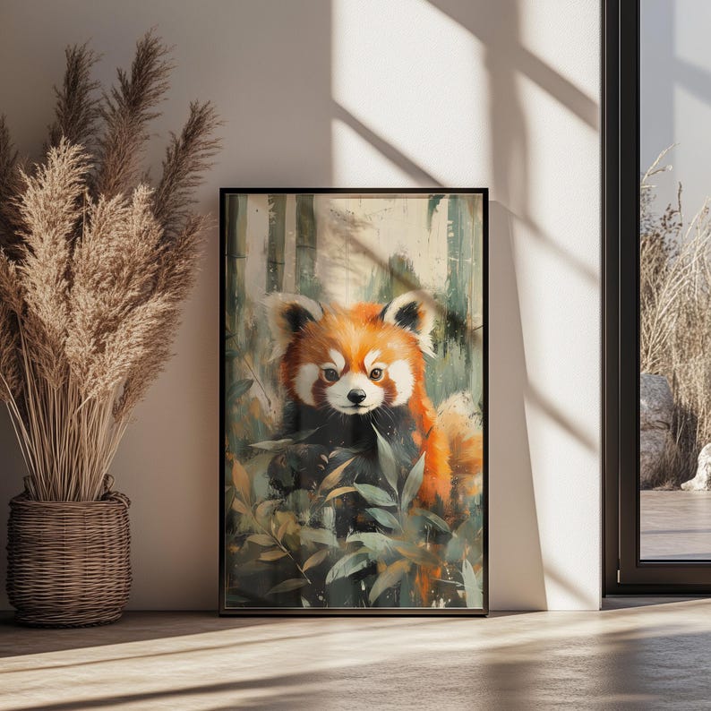 Red Panda Watercolor Painting Printable Wall Art, Red Panda Nursery ...