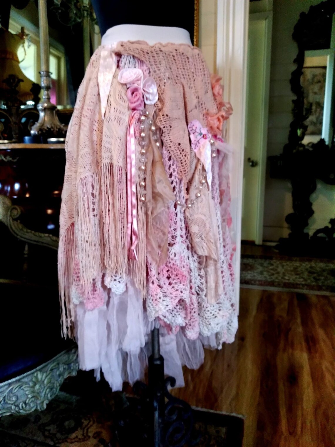 High Low Gothic Gypsy Shabby Chic Boho Fairy Tattered Bohemian Skirt ...