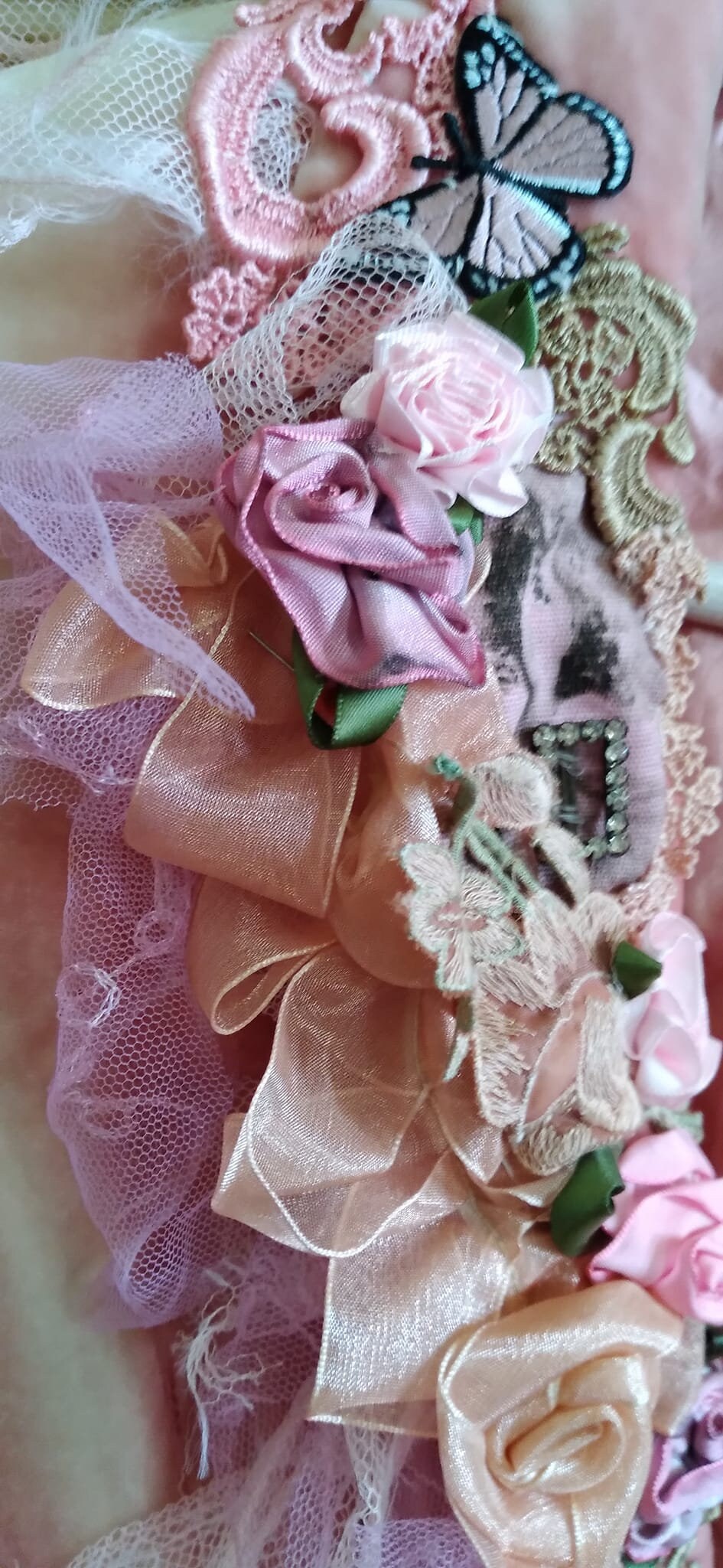 PURE Silk Rose Pink Jacket Hand Made Roses Netting Tulle - Etsy