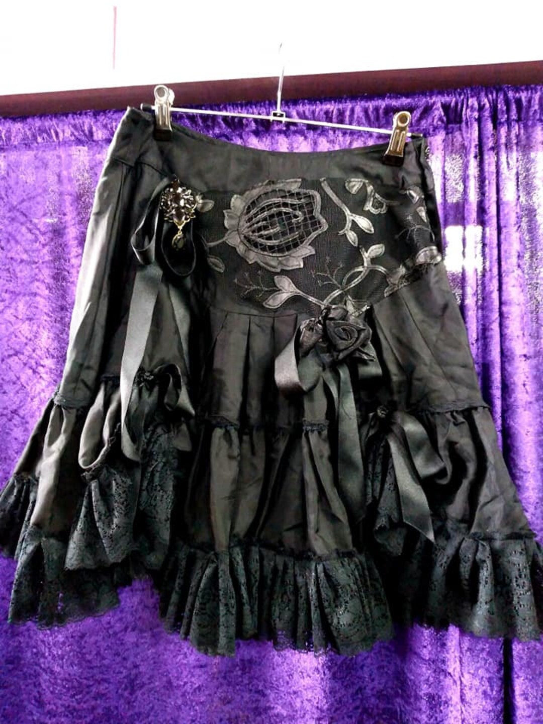 Victorian,bohemian,gypsy Gothic Short-mid Length Skirt Fairy Boho ...