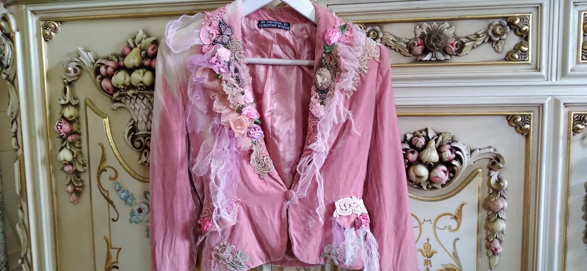 PURE Silk Rose Pink Jacket Hand Made Roses Netting Tulle - Etsy