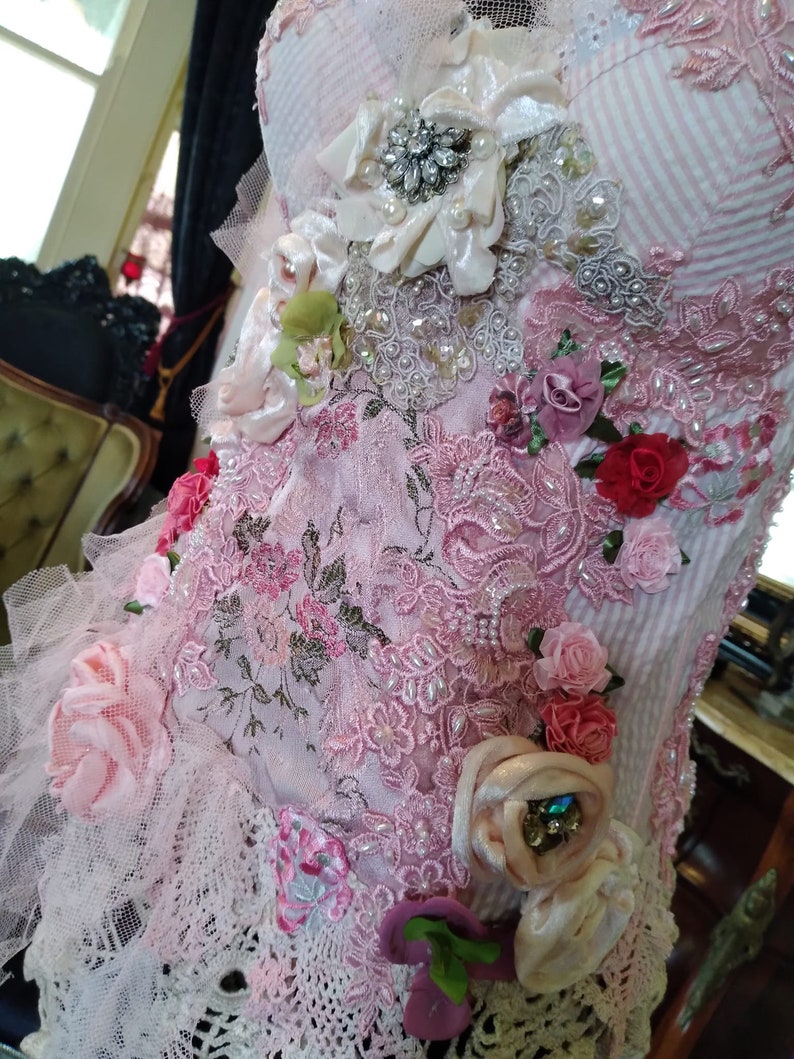 French Style Baroque Rococo Floral Garden Bustier Corset Vintage ...