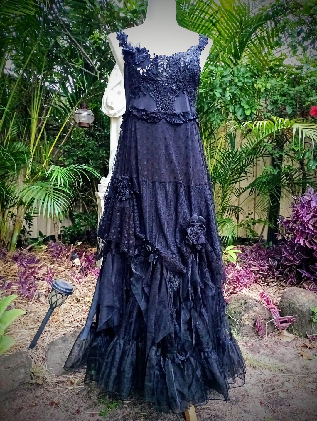 One of A Kind Gothic Goth Gown Dress Wedding Bridal Evening Boho ...