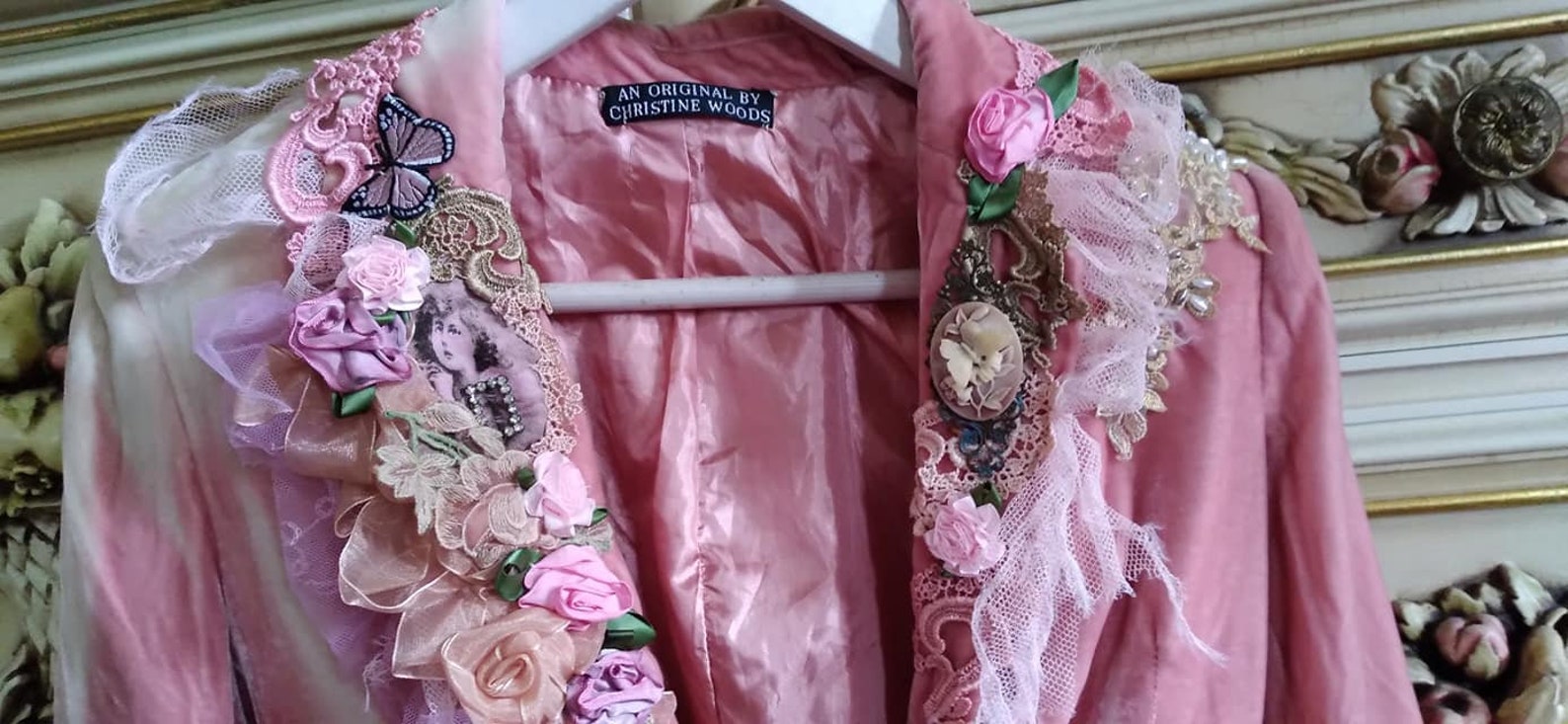 PURE Silk Rose Pink Jacket Hand Made Roses Netting Tulle - Etsy