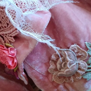 PURE Silk Rose Pink Jacket Hand Made Roses Netting Tulle Quipure Lace ...