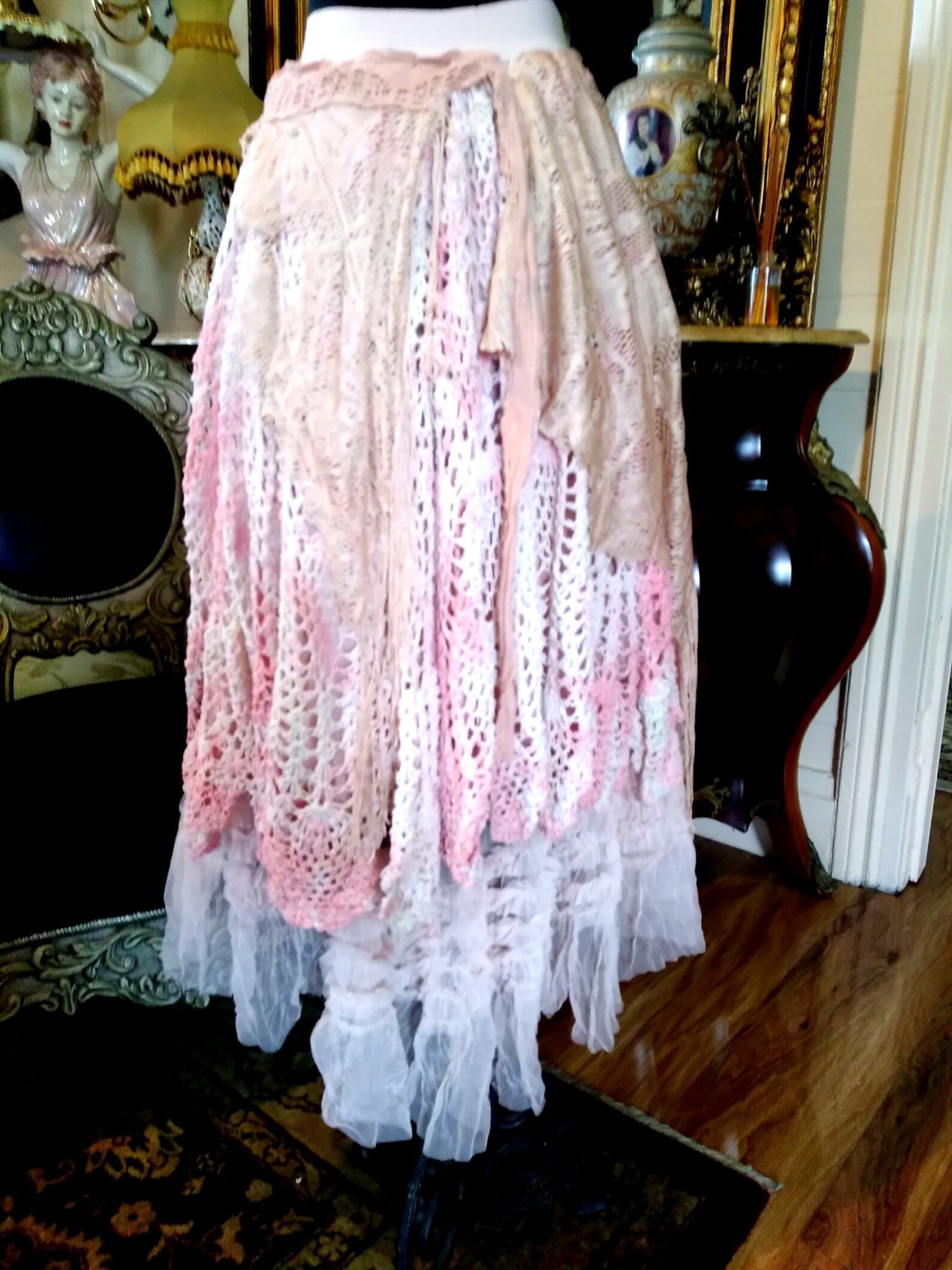 High Low Gothic Gypsy Shabby Chic Boho Fairy Tattered Bohemian Skirt ...