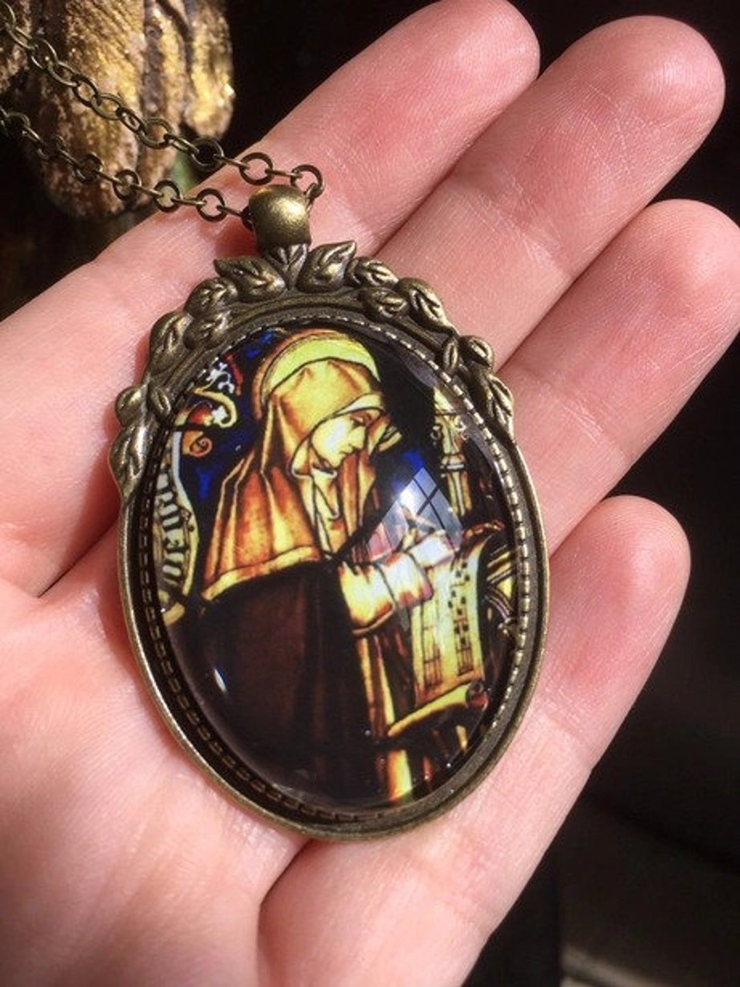 Hand Made Pre-raphaelite Style Pendant With Chain Gothic Gypsy Boho ...