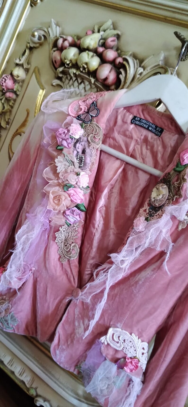 PURE Silk Rose Pink Jacket Hand Made Roses Netting Tulle - Etsy
