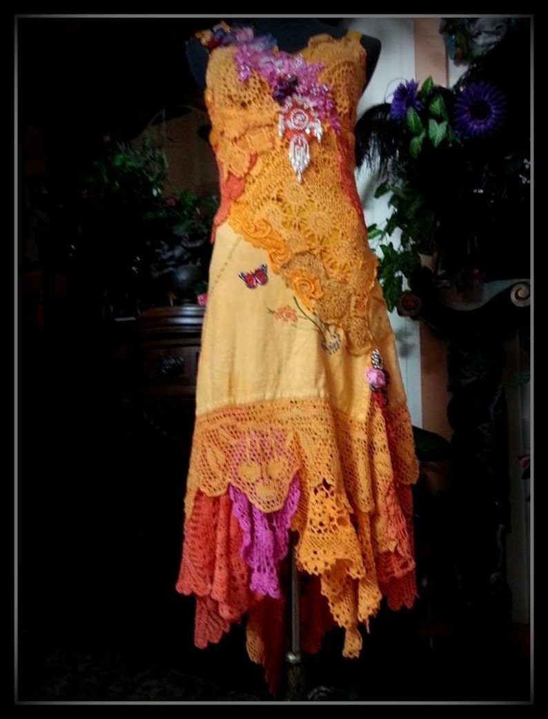 Gypsy Bohemian Prom Formal Gown Dress Apricot | Etsy