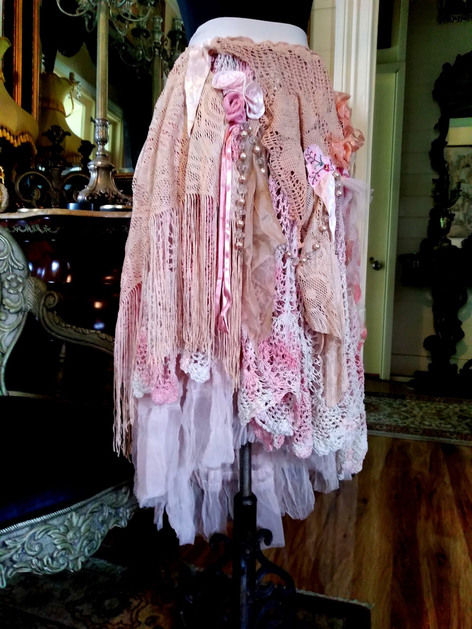 High Low Gothic Gypsy Shabby Chic Boho Fairy Tattered Bohemian Skirt ...