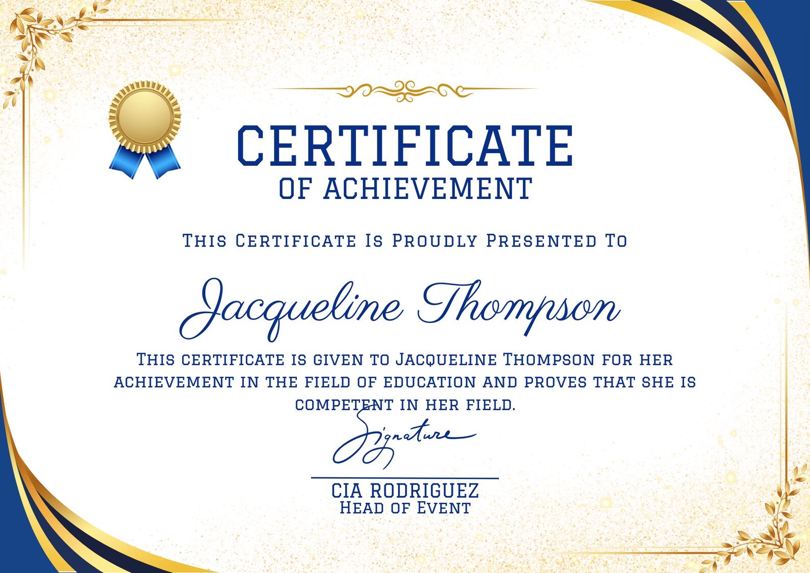 Modern Achievement Certificate Template, Editable Achievement ...