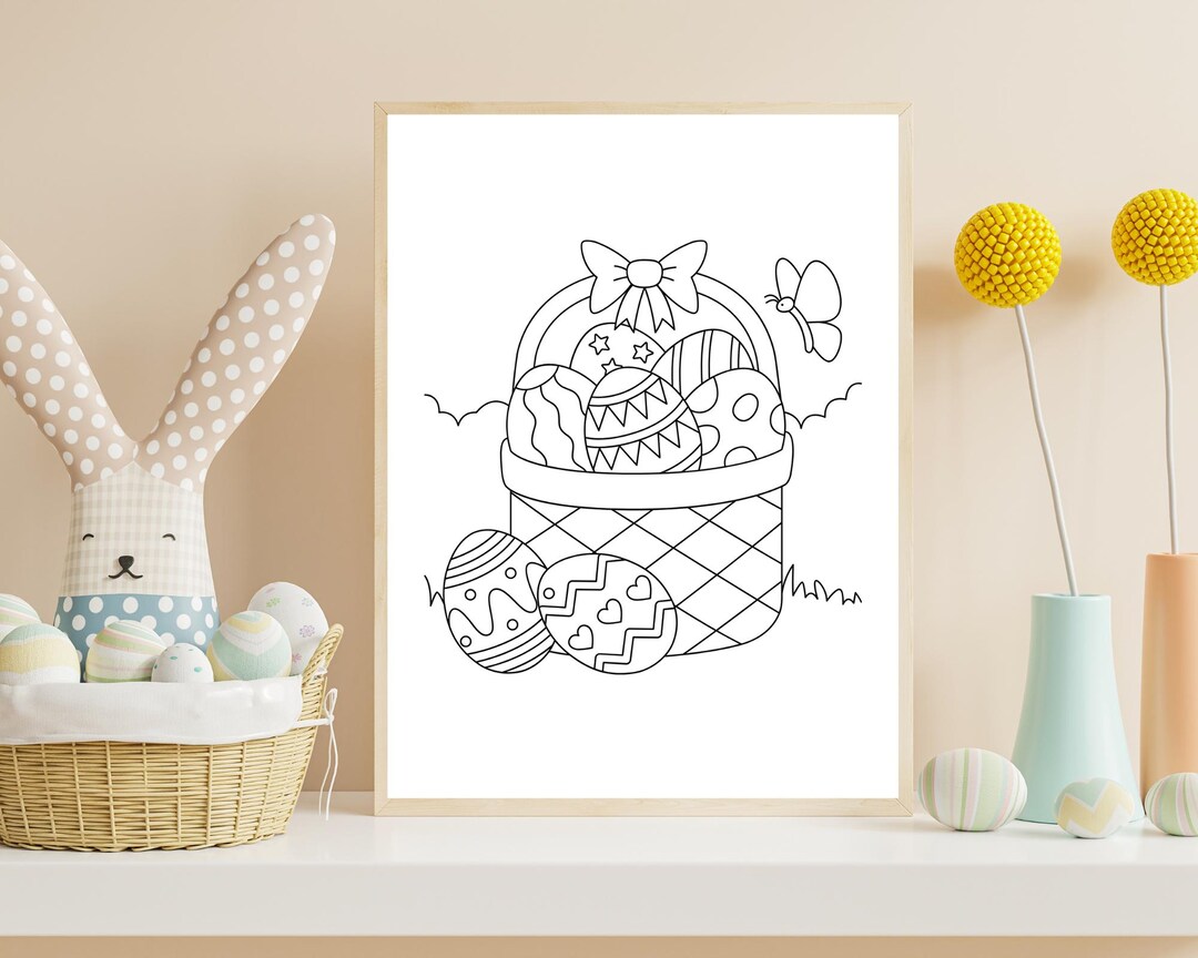 Easter Basket Wall Art for Kids, Easter Decor, Nursery Wall Art, Kids ...