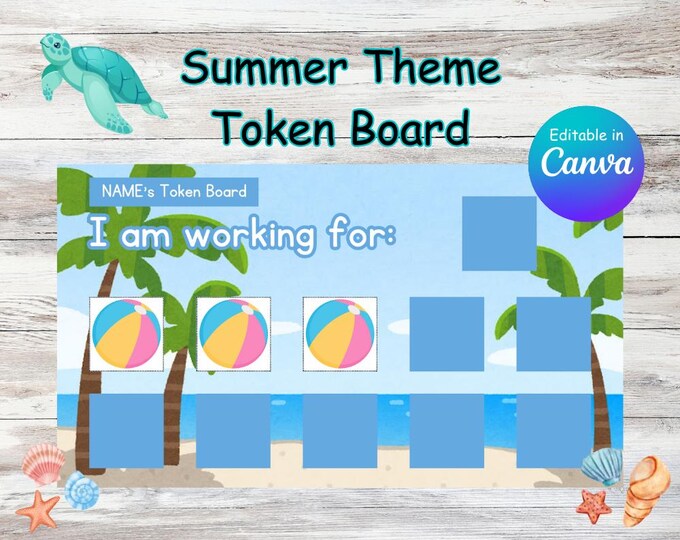 Printable Beach Reward Chart: Summer Chore Tracker (digital Download ...