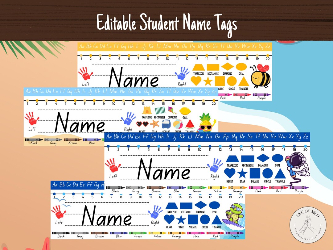 Classroom Name Tags, Editable Classroom Decor (canva) - Etsy