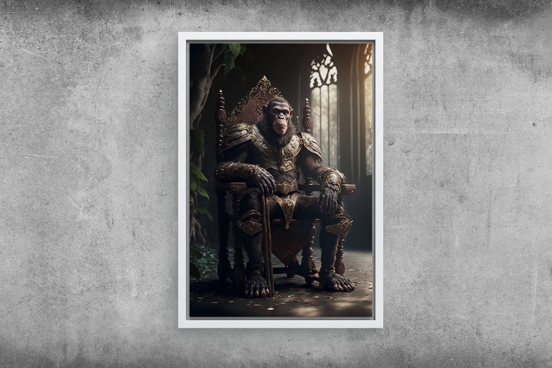 Royal Armored Monkey King - Epic Medieval Fantasy Wall Art, Premium ...