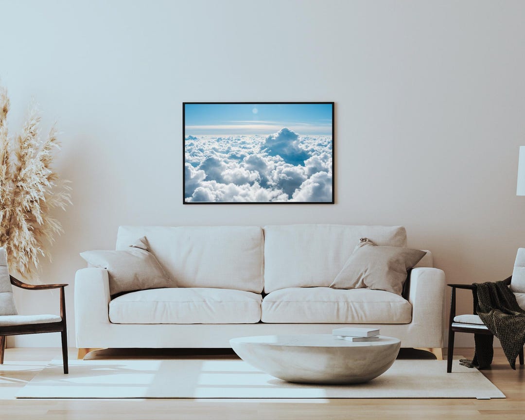 Blue Cloud Sky Wall Art, Nature Cloud Landscape Room Decor, Nature Wall ...