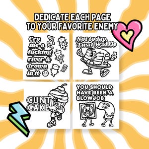 Swear Word Coloring Pages | Unhinged Cuss Word Bold Easy Adult Coloring ...