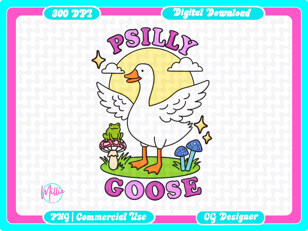 Psilly Goose Mushroom PNG: Funny Fungi Art for Mugs & Stickers (digital ...
