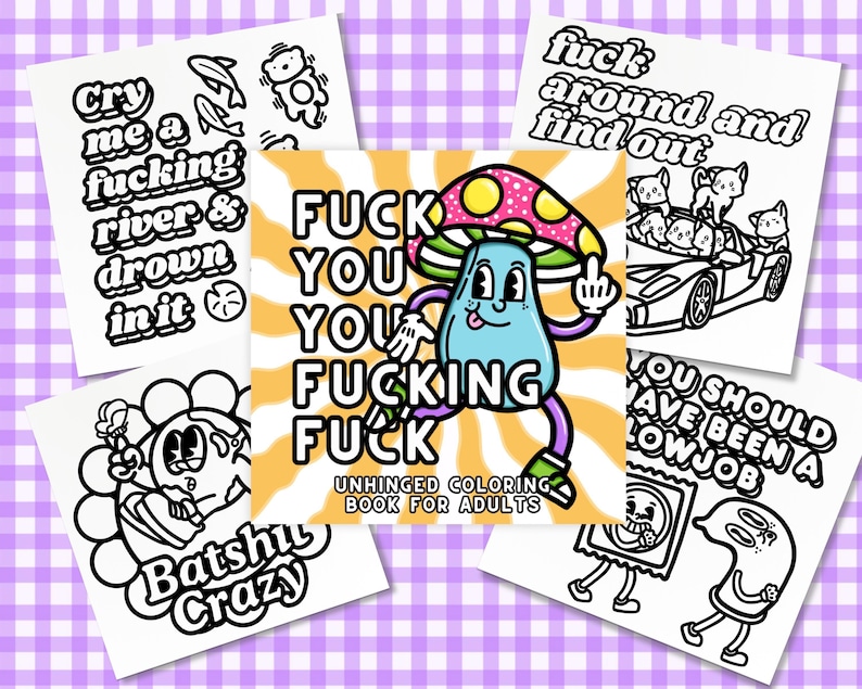 Unhinged Swear Word Coloring Book: Funny Adult Coloring Pages (PDF ...