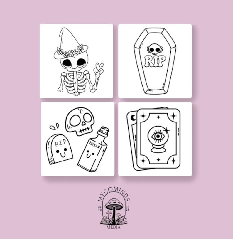 Pastel Goth Coloring Book | Spooky Kawaii Designs (PDF Digital Download ...