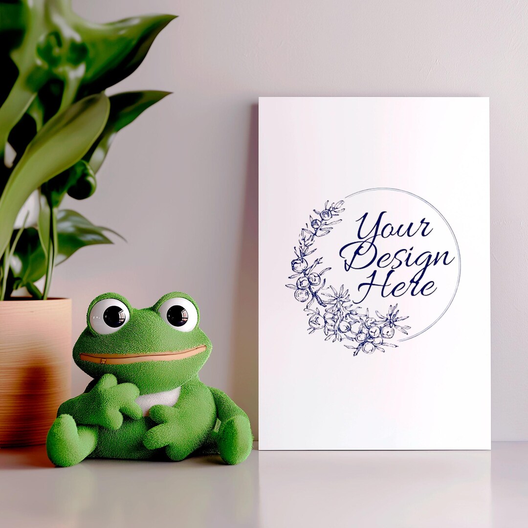 Pepe Poster Mockup, Green Frog Meme Art Display, Minimalist Wall Frame ...