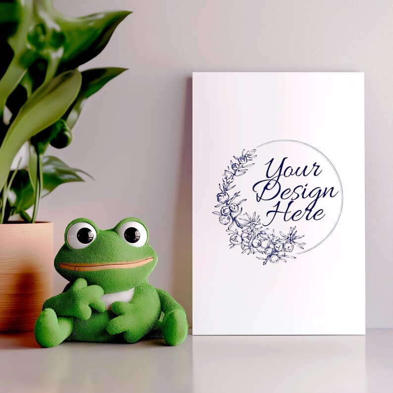 Pepe Poster Mockup, Green Frog Meme Art Display, Minimalist Wall Frame ...
