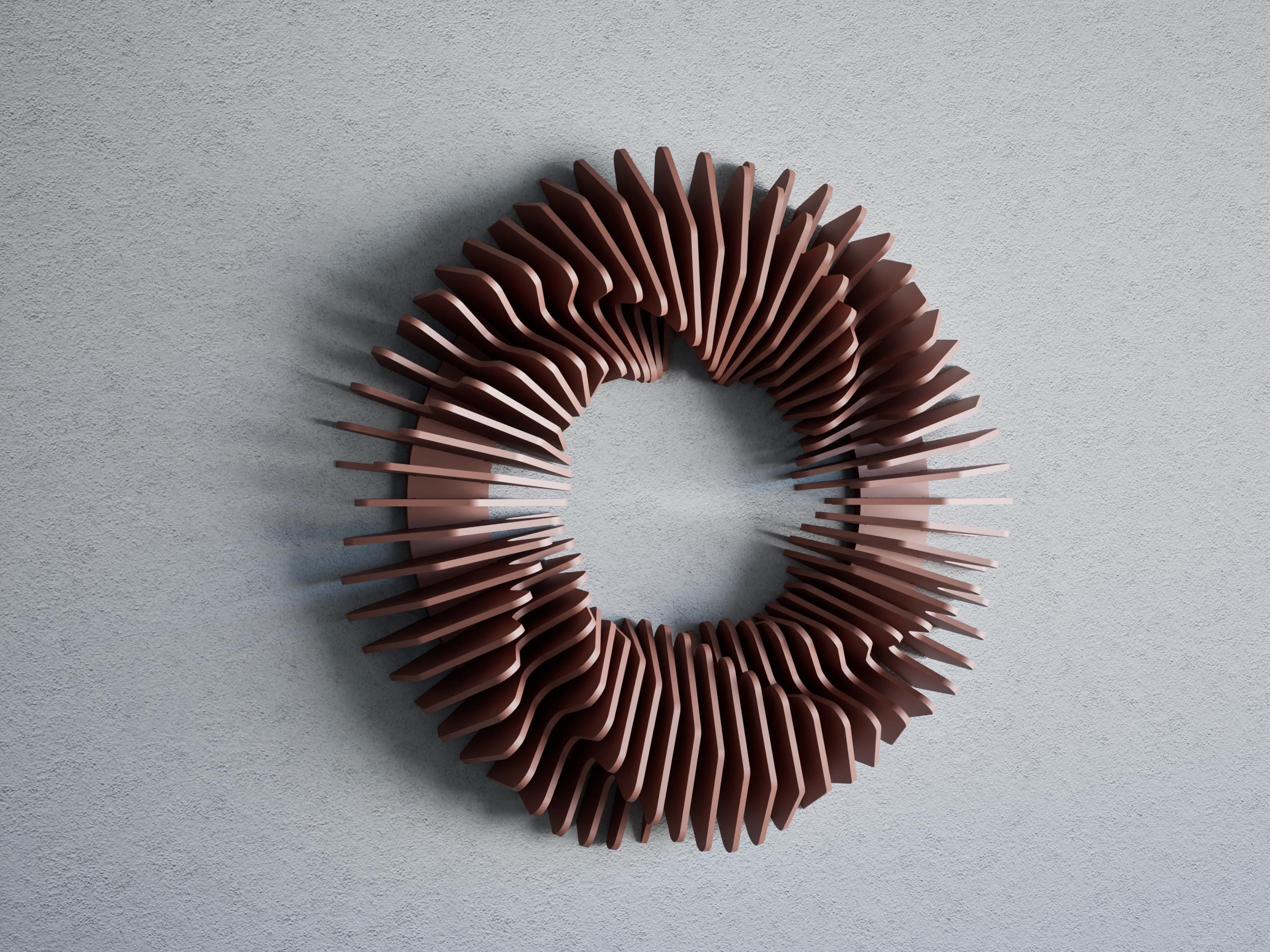 Parametric Wall Art | Wood Radial Art | 3D Wall Decor| Wooden Wall ...