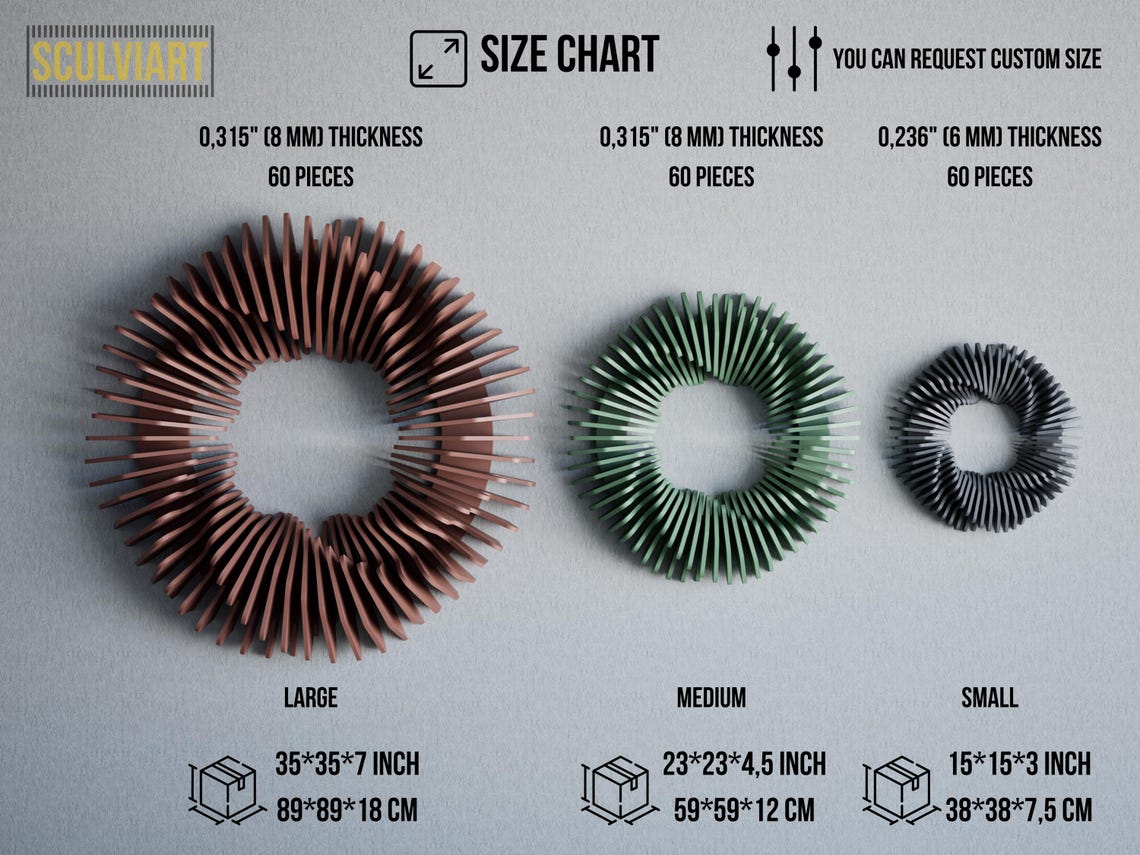 Parametric Wall Art | Wood Radial Art | 3D Wall Decor| Wooden Wall ...