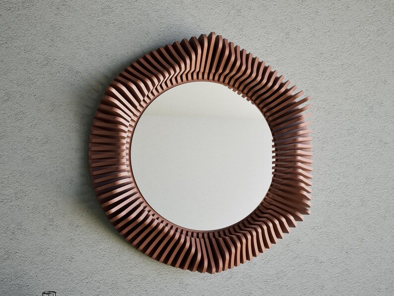 Parametric Mirror Parametric Wall Art Round Mirror Wall Decor Office ...