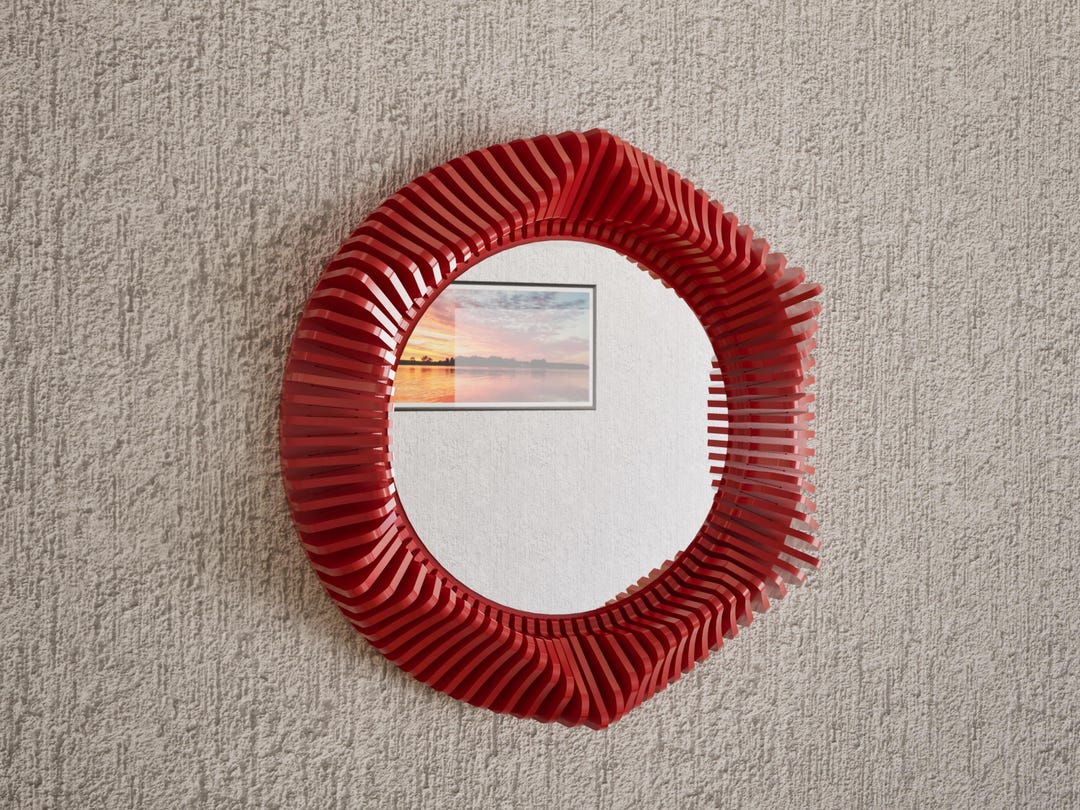 Parametric Mirror Parametric Wall Art Round Mirror Wall Decor Office ...